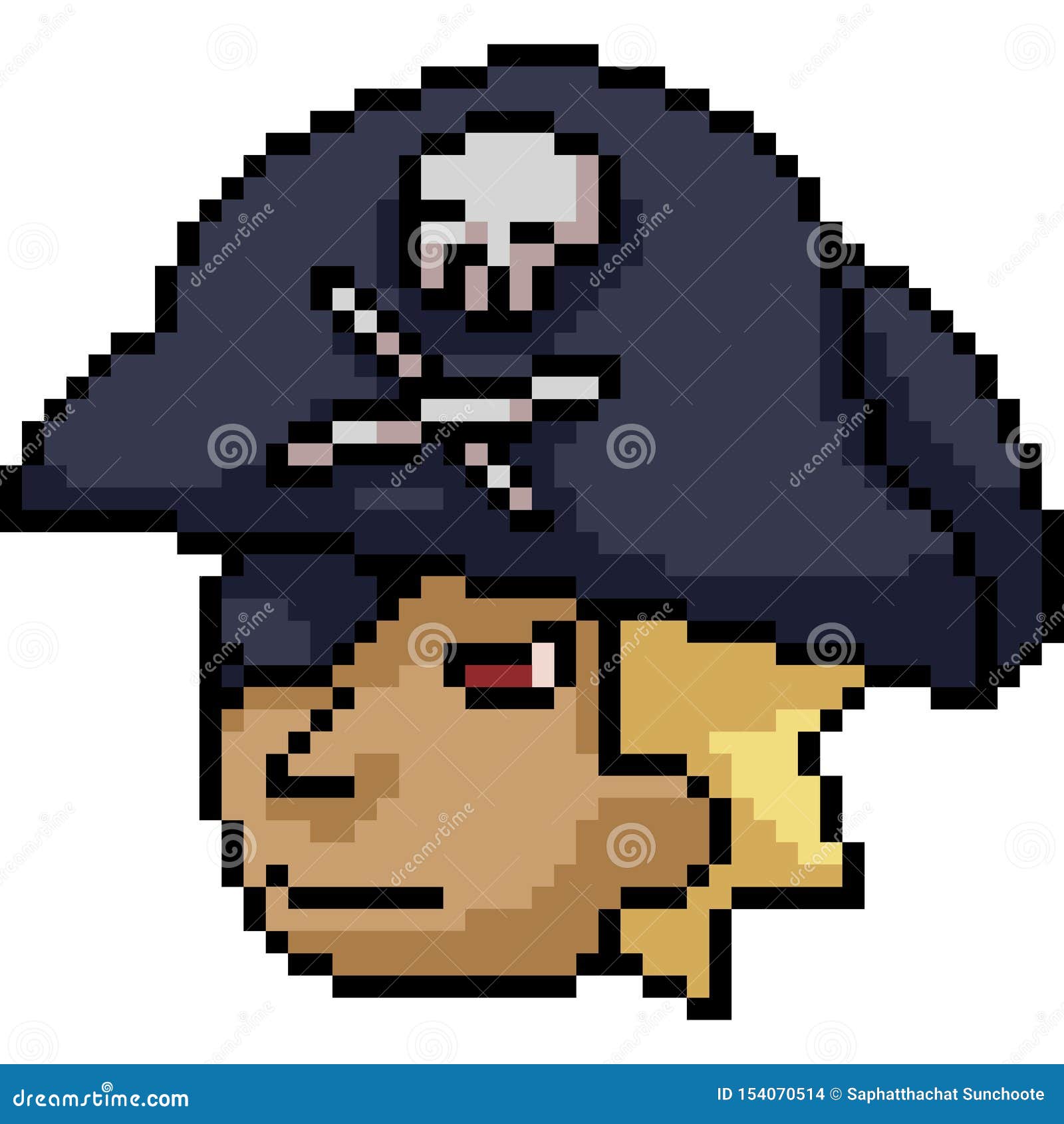 Vector Pixel Art Pirate Kid Stock Vector - Illustration of icon, cute ...