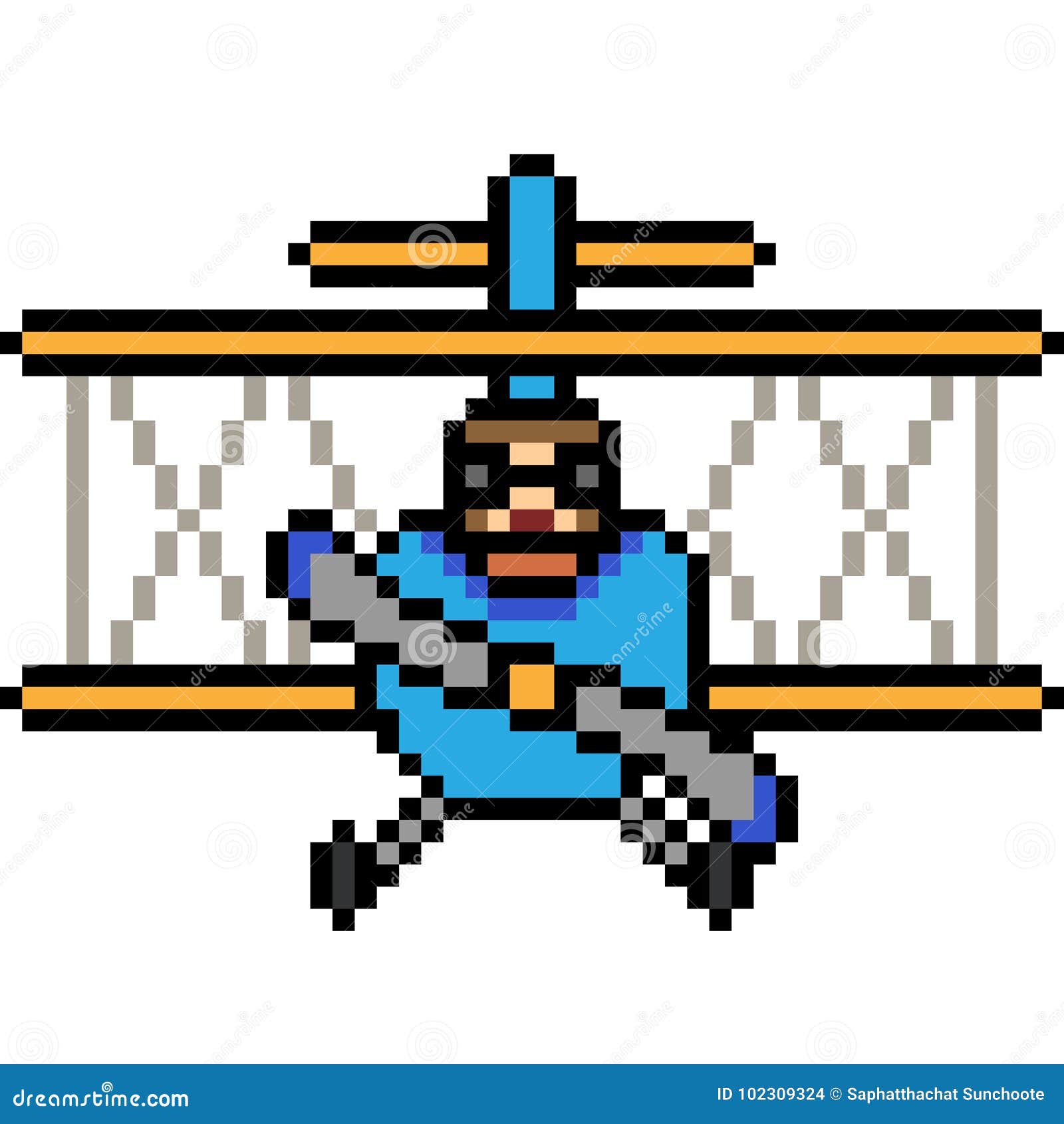 Pixel Art Pilot. Vector Illustration Decorative Design | CartoonDealer ...