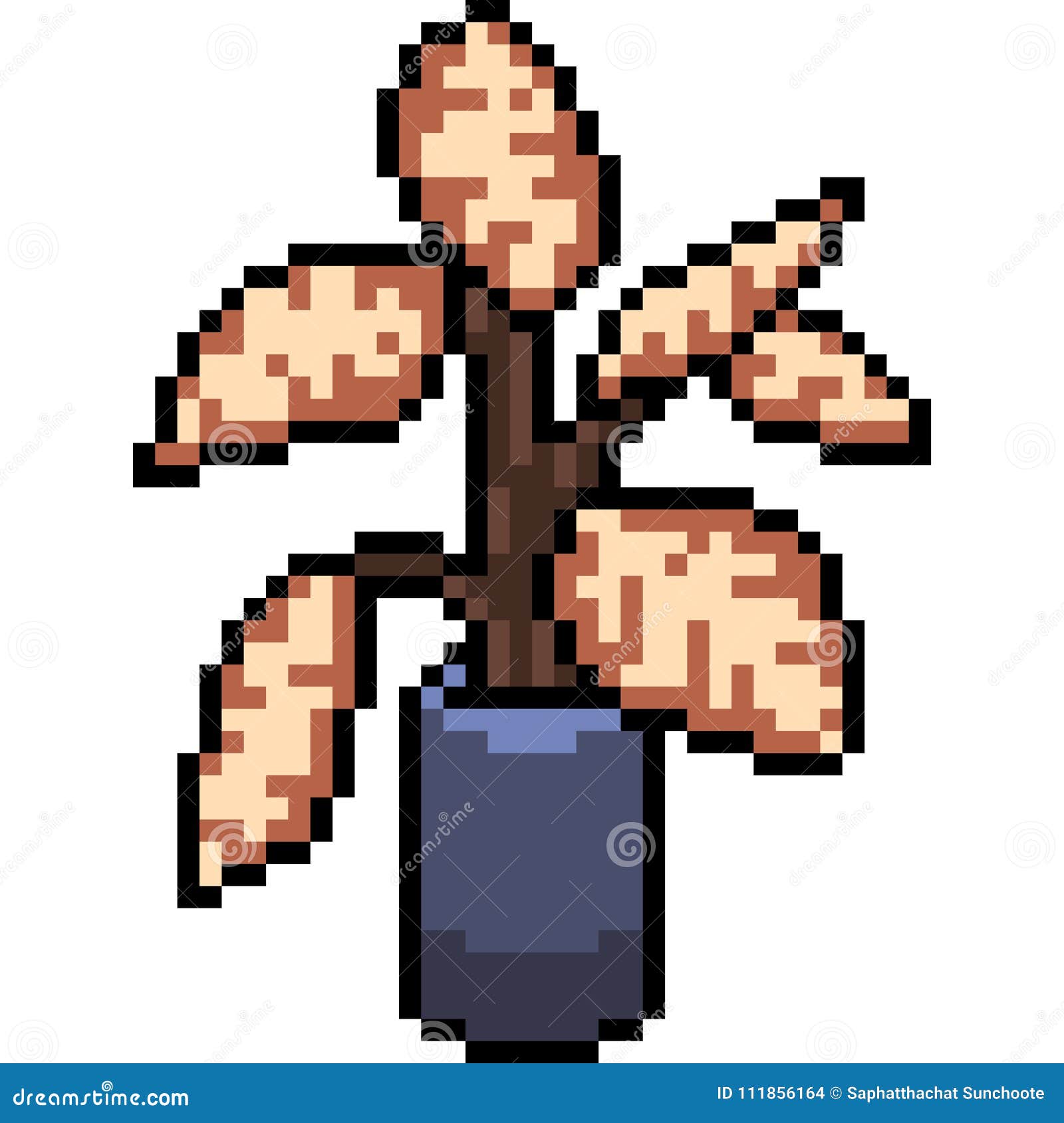 Vector pixel art plant pot stock vector. Illustration of isolated ... Vector pixel art plant pot stock vector. Illustration of isolated ...