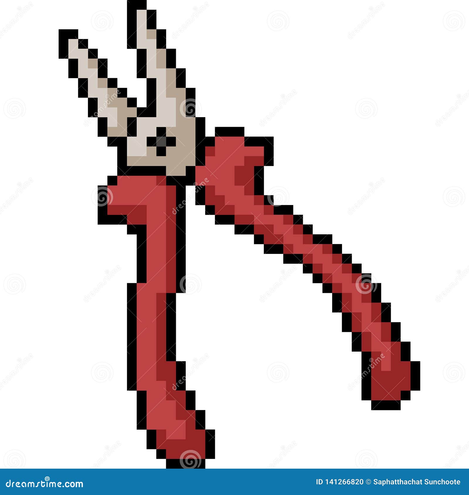 Vector pixel art plier stock vector. Illustration of cartoon - 141266820