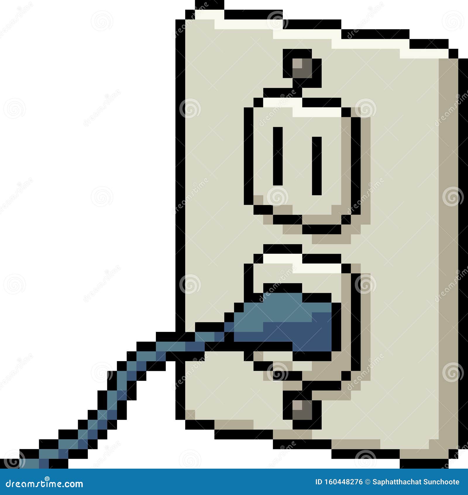 Vector pixel art plug stock vector. Illustration of vector - 160448276