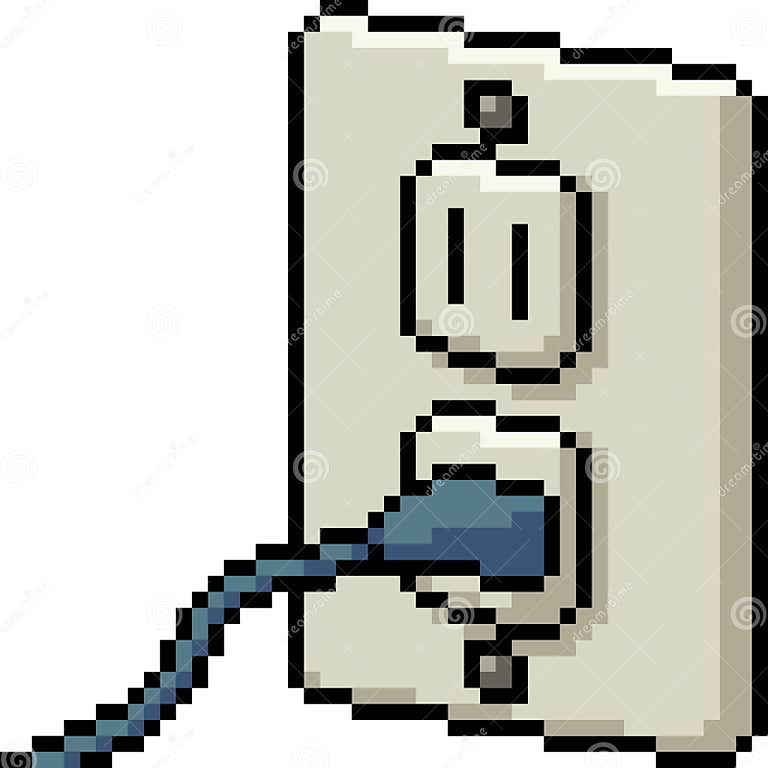 Vector pixel art plug stock vector. Illustration of vector - 160448276