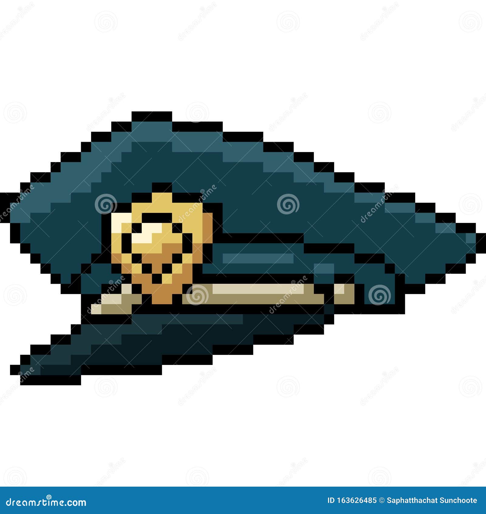 Vector Pixel Art Police Hat Stock Vector - Illustration of vector ...