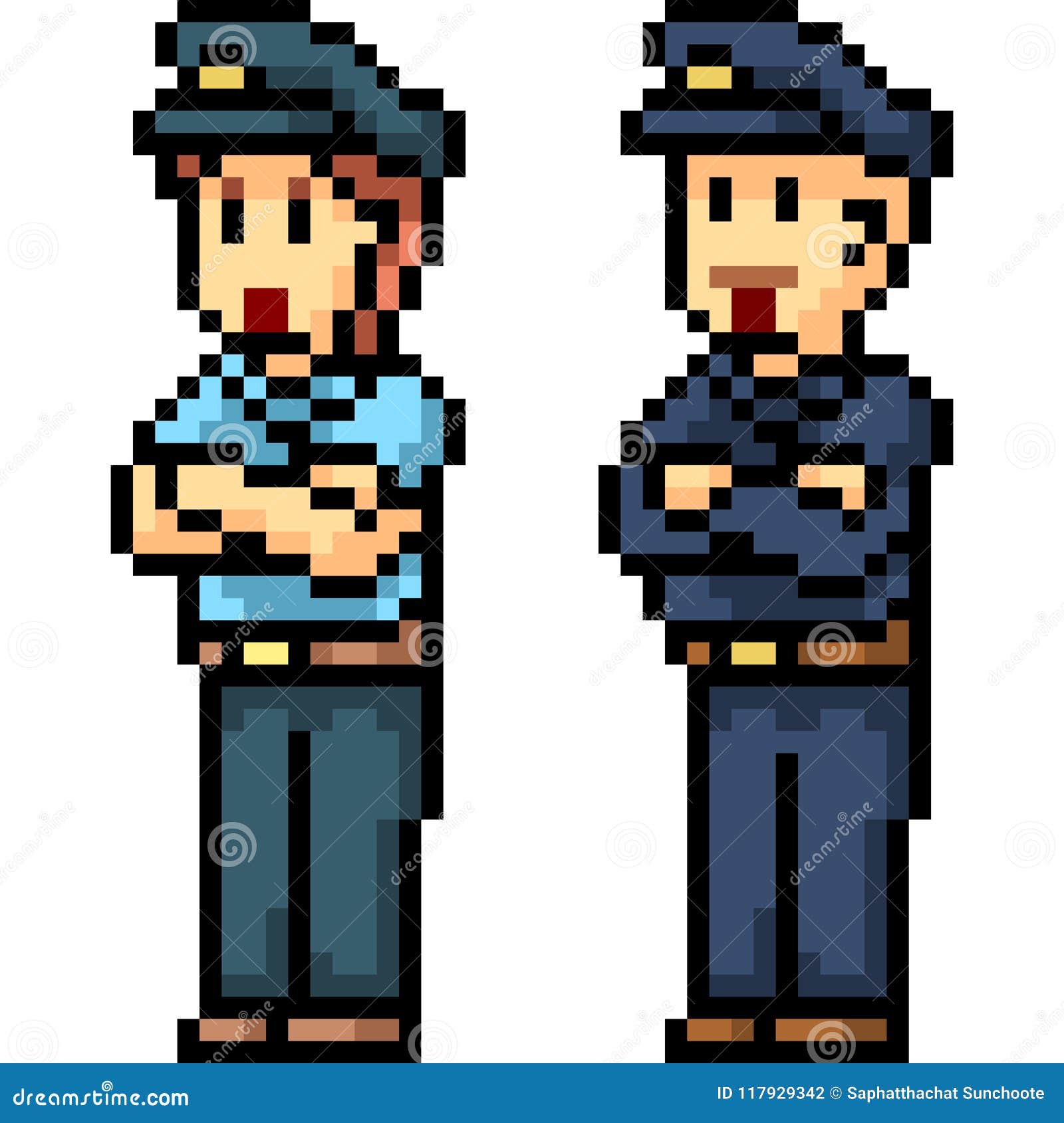 Pixel Police Car Image 8 Bit Royalty-Free Cartoon | CartoonDealer.com ...
