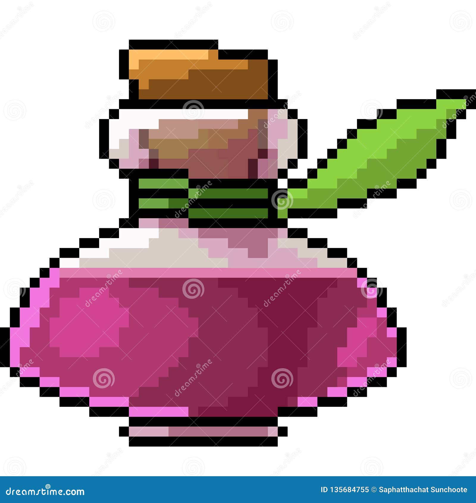 Vector Pixel Art Potion Bottle Stock Vector - Illustration of game ...