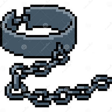 Vector Pixel Art Prison Chain Stock Vector - Illustration of cartoon ...