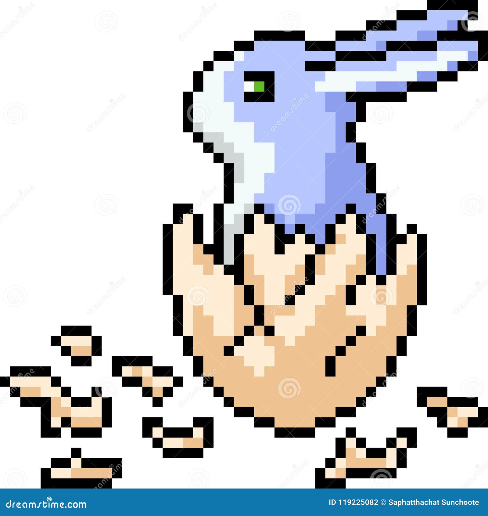 Vector Pixel Art Rabbit Egg Stock Vector - Illustration of isolated ...