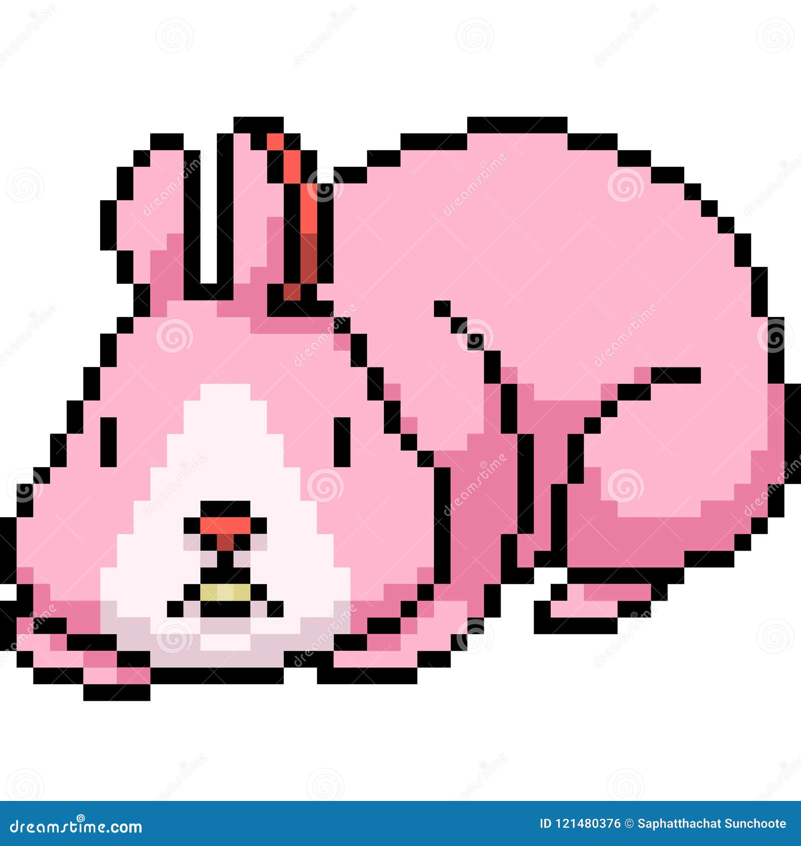 Vector pixel art rabbit stock vector. Illustration of front - 121480376