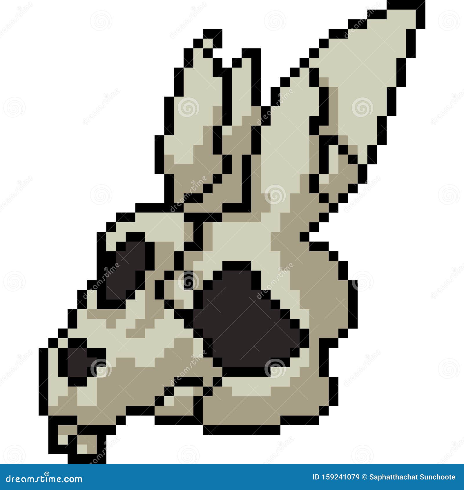 Vector Pixel Art Rabbit Skull | CartoonDealer.com #159241079