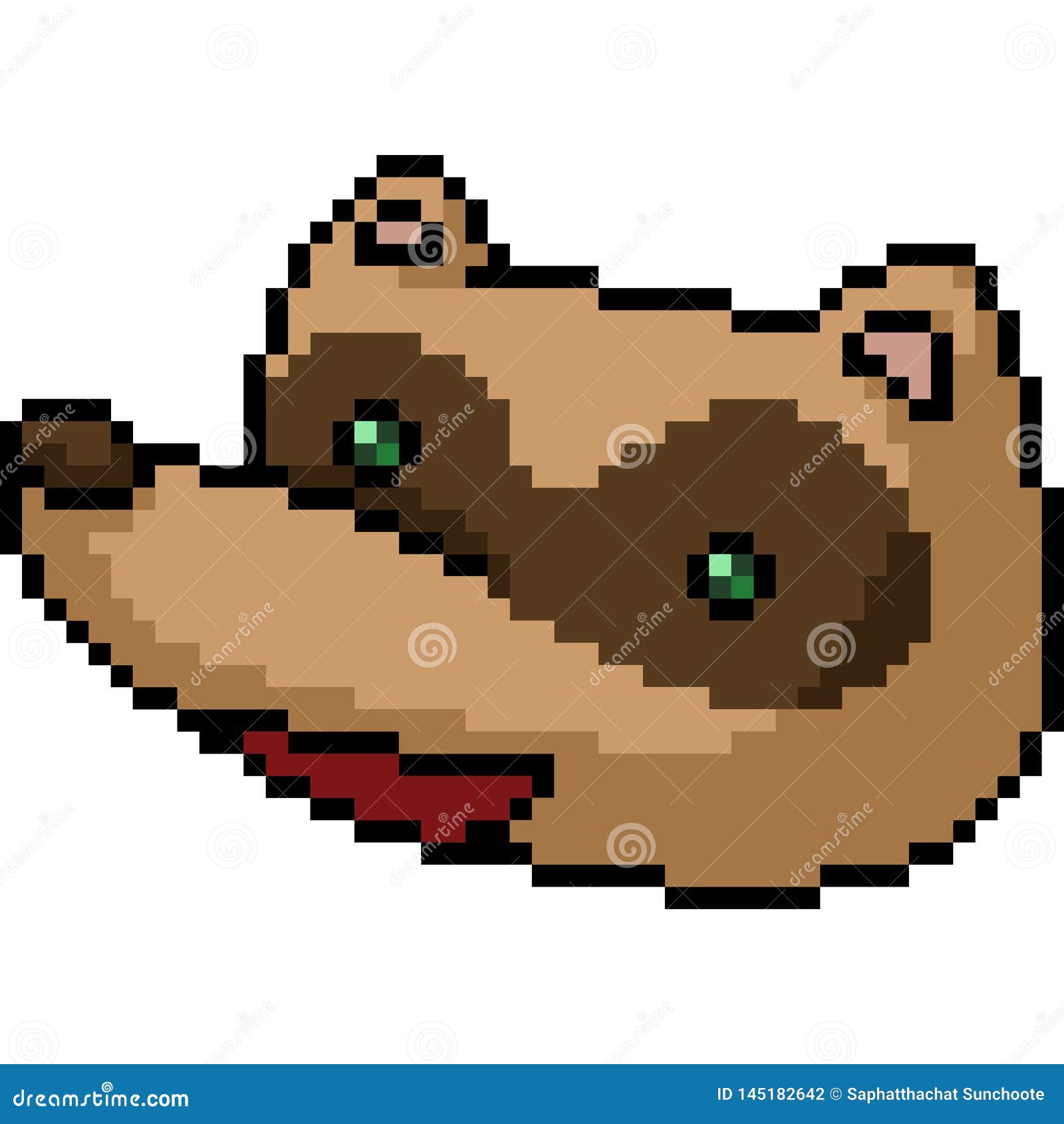 Vector Pixel Art Raccoon Head Stock Vector - Illustration of isolated ...