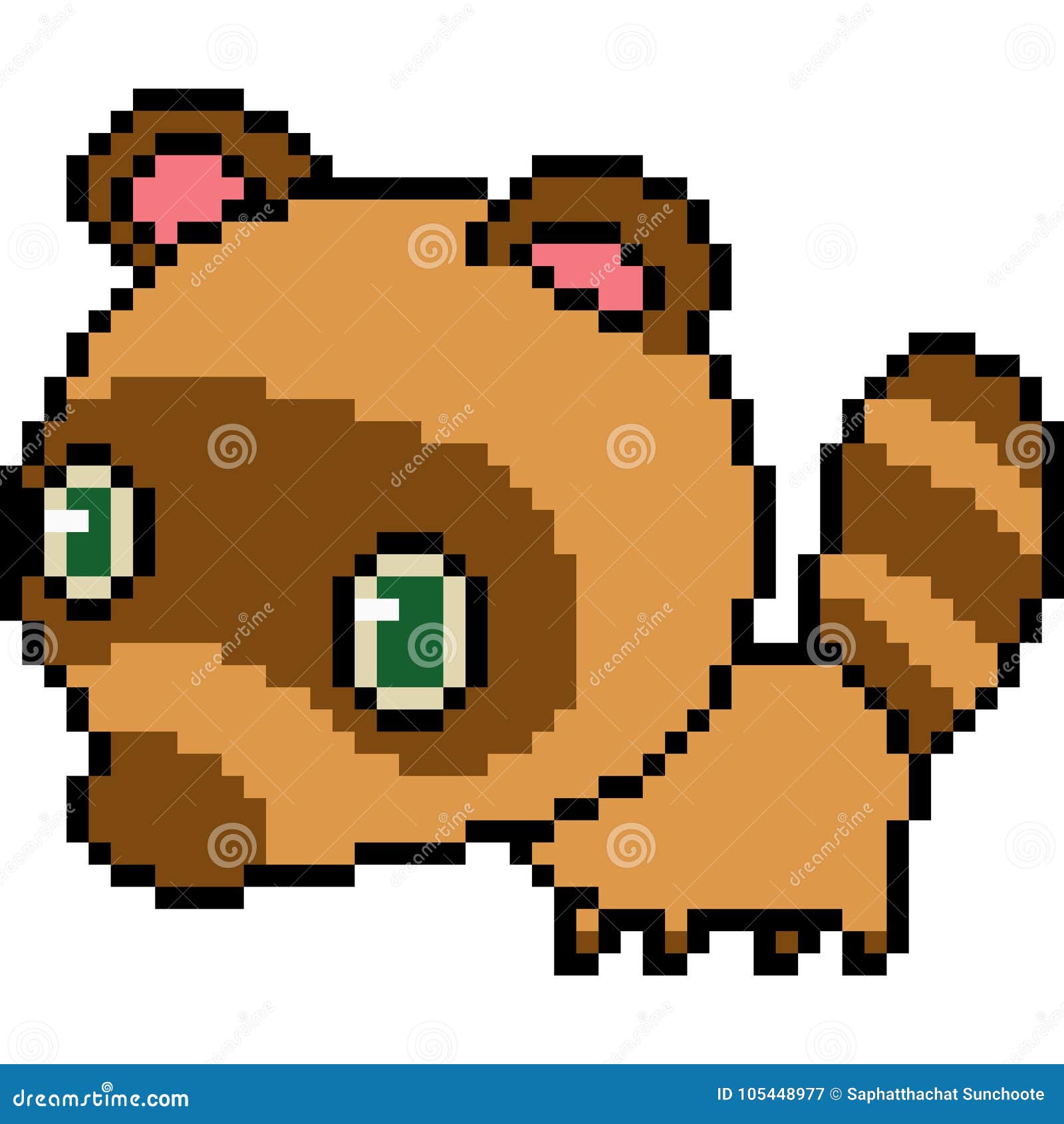Vector pixel art raccoon stock vector. Illustration of young - 105448977