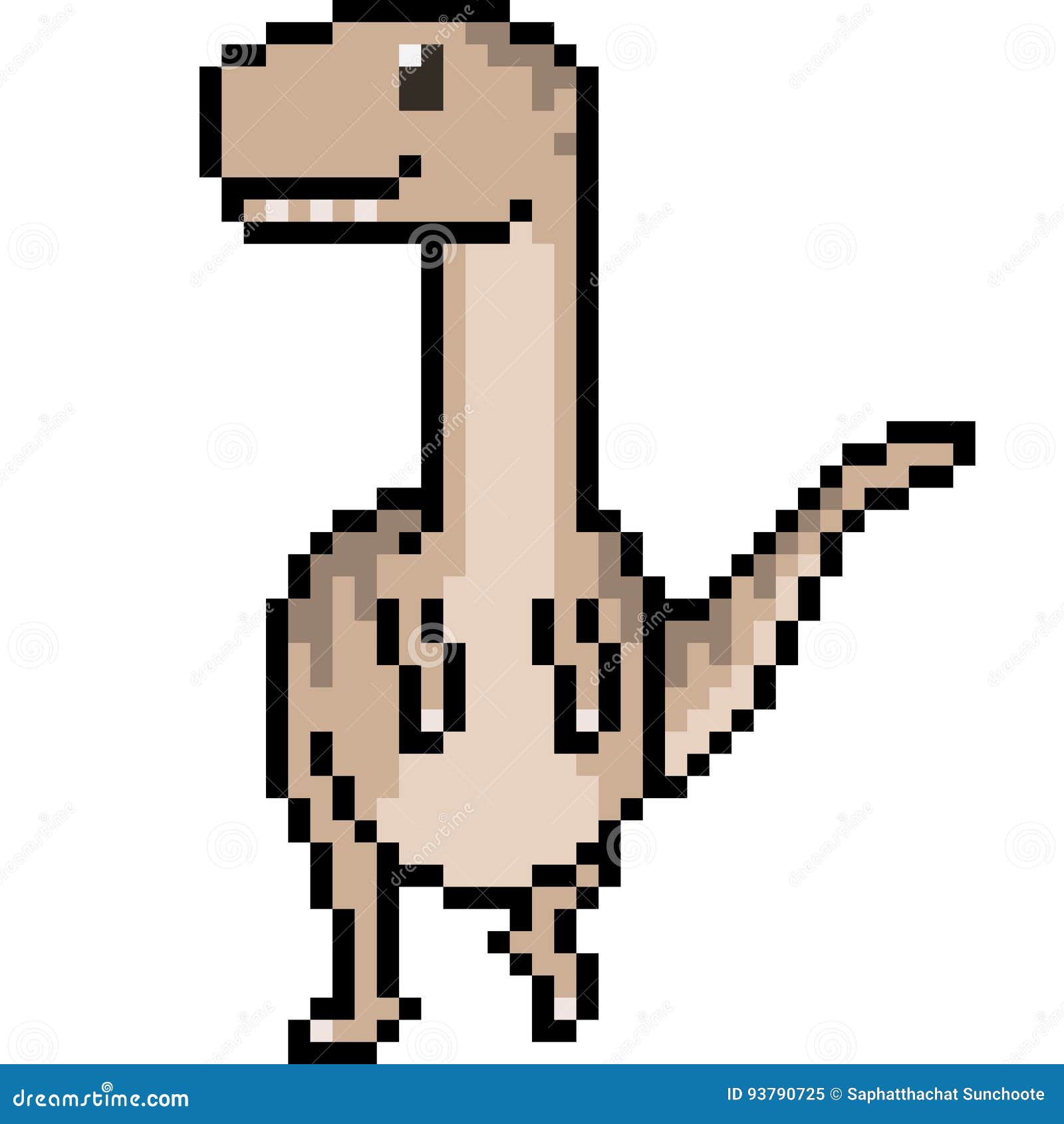 Velociraptor Pixel Art Dinosaur. Pixelated Ancient Animal. 8bit Dino ...