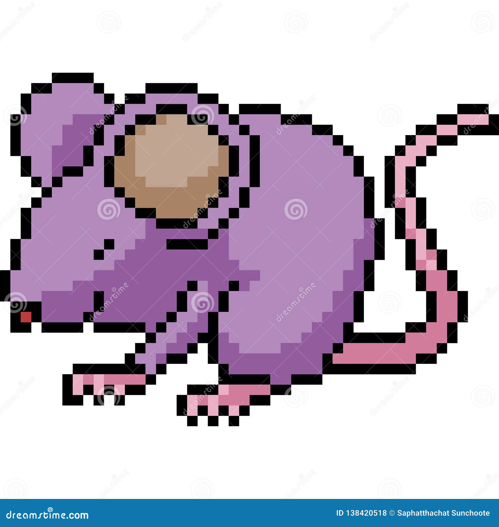 Vector pixel art rat stock vector. Illustration of rodent - 138420518