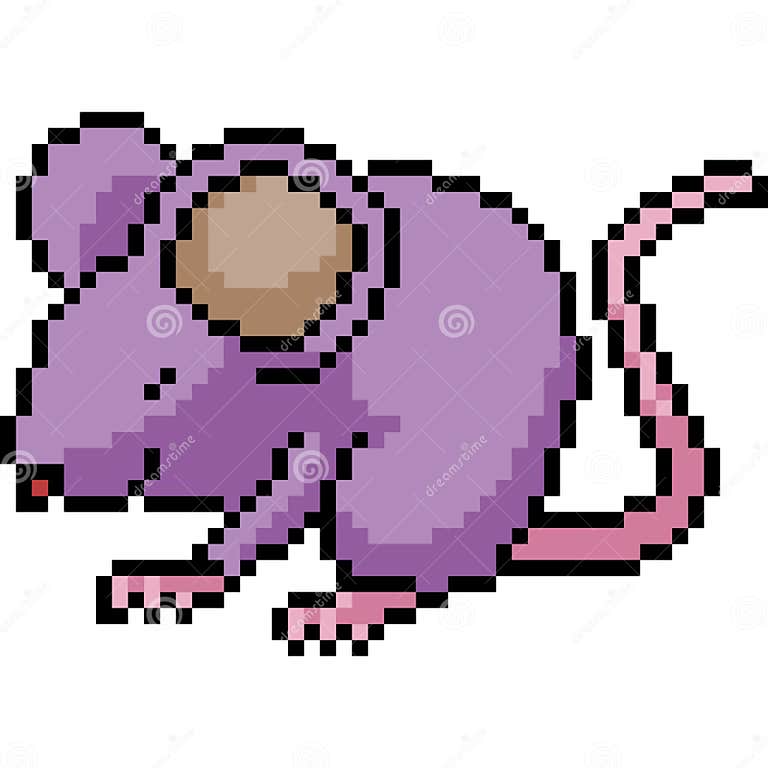 Vector pixel art rat stock vector. Illustration of rodent - 138420518