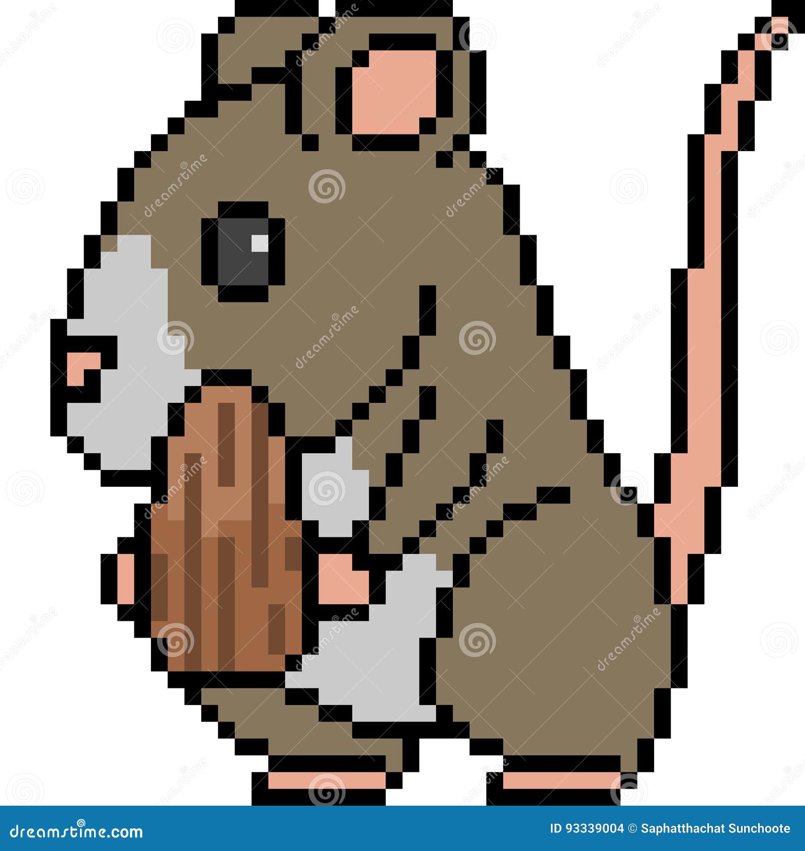 Vector pixel art rat stock vector. Illustration of flat - 93339004