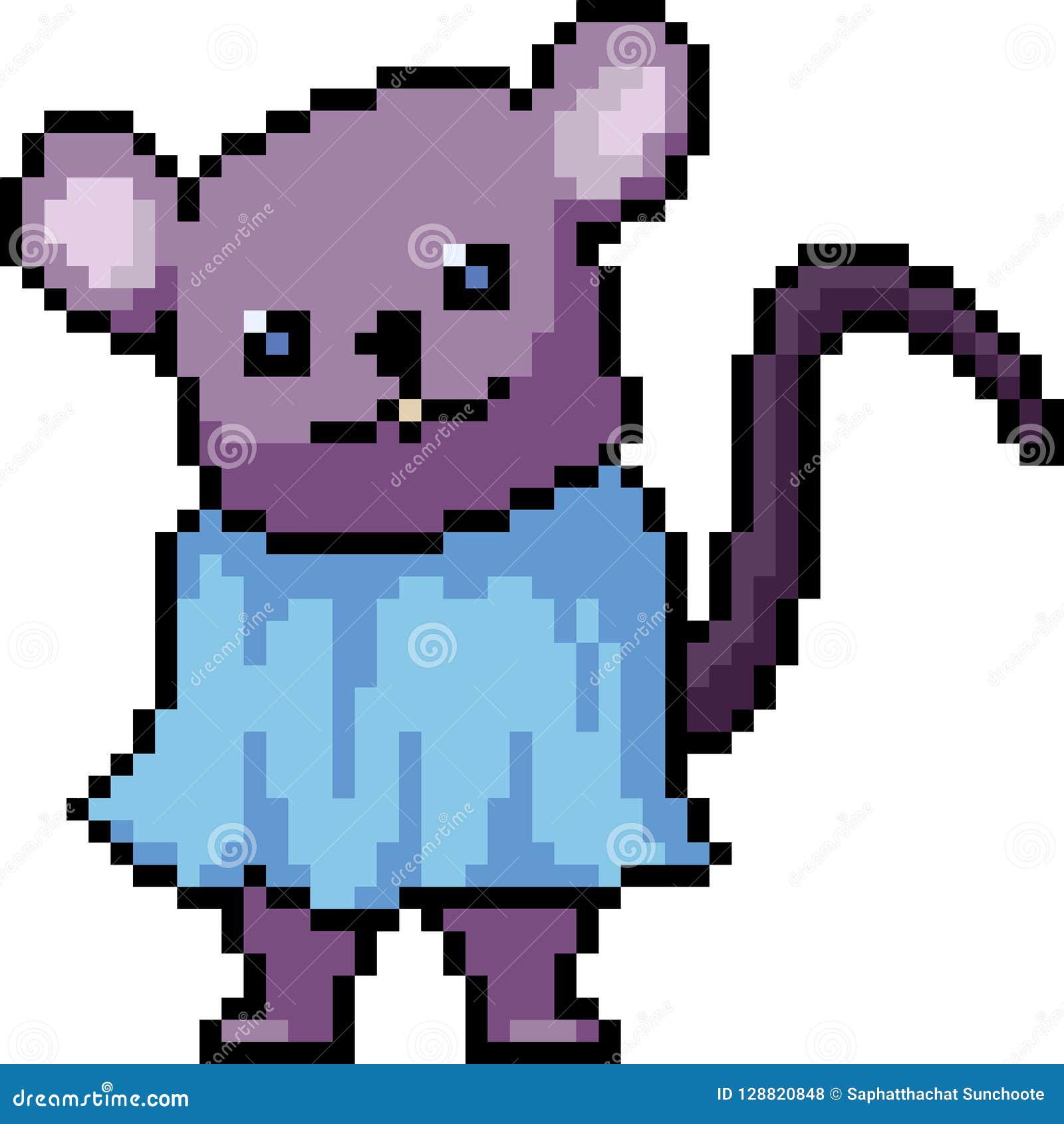 Vector pixel art rat stand stock vector. Illustration of rodent - 128820848