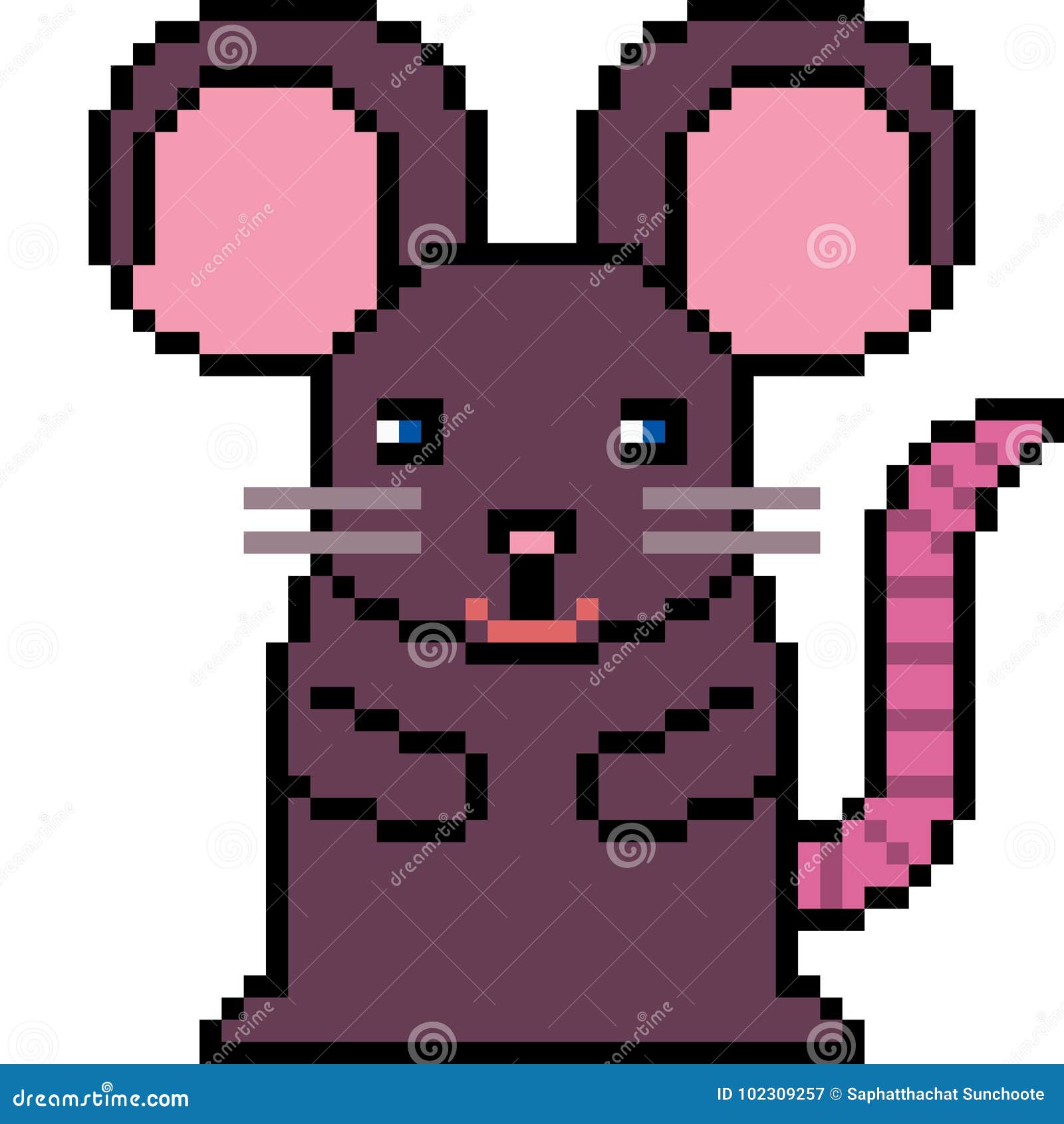 Vector pixel art rat stock vector. Illustration of cartoon - 102309257