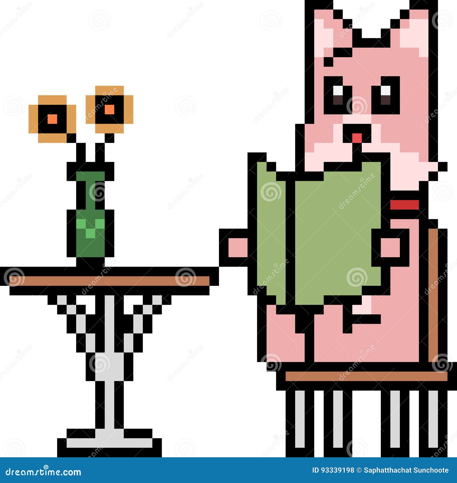 Vector pixel art read book stock vector. Illustration of character ...