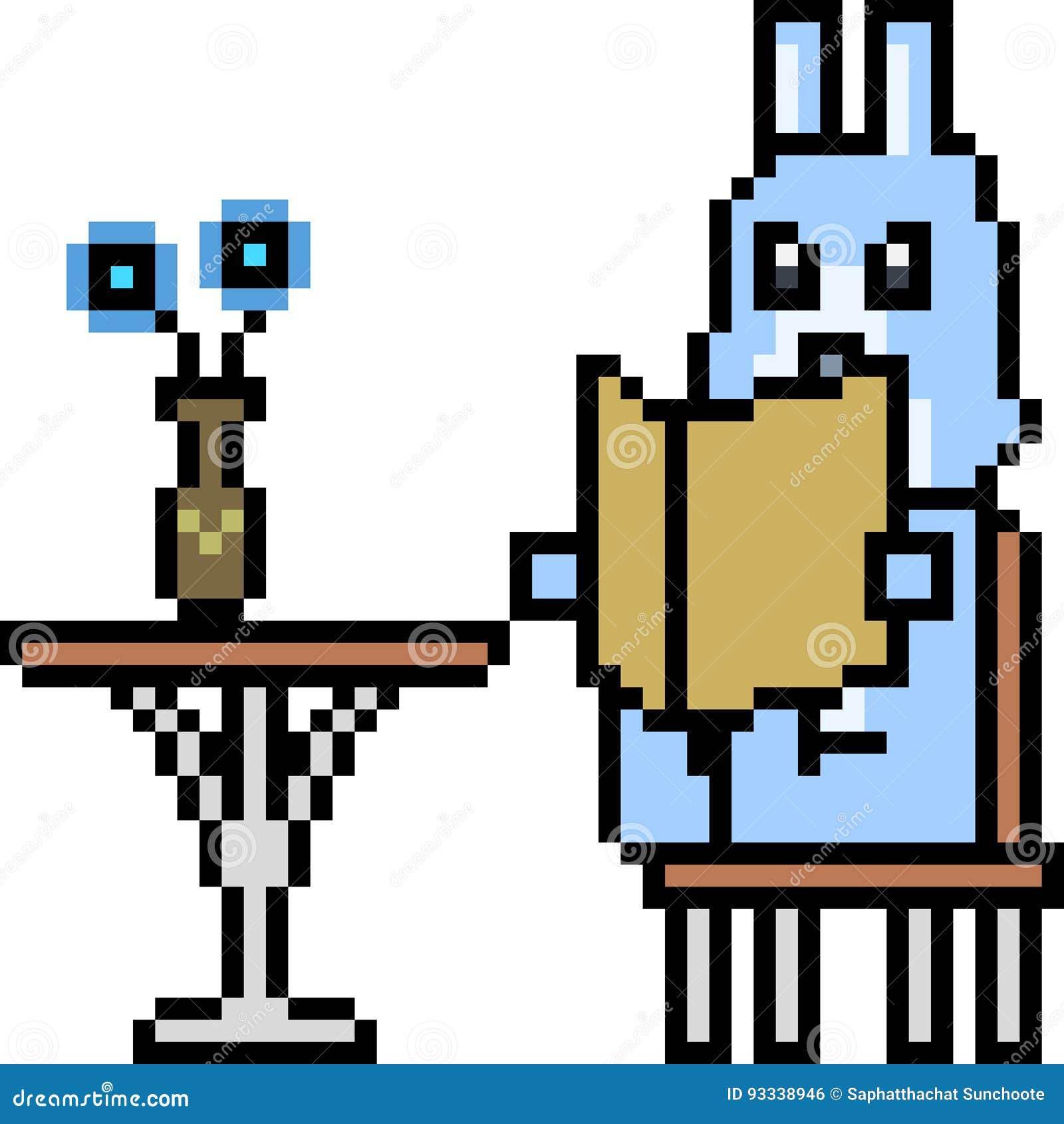 Vector pixel art read book stock illustration. Illustration of ...