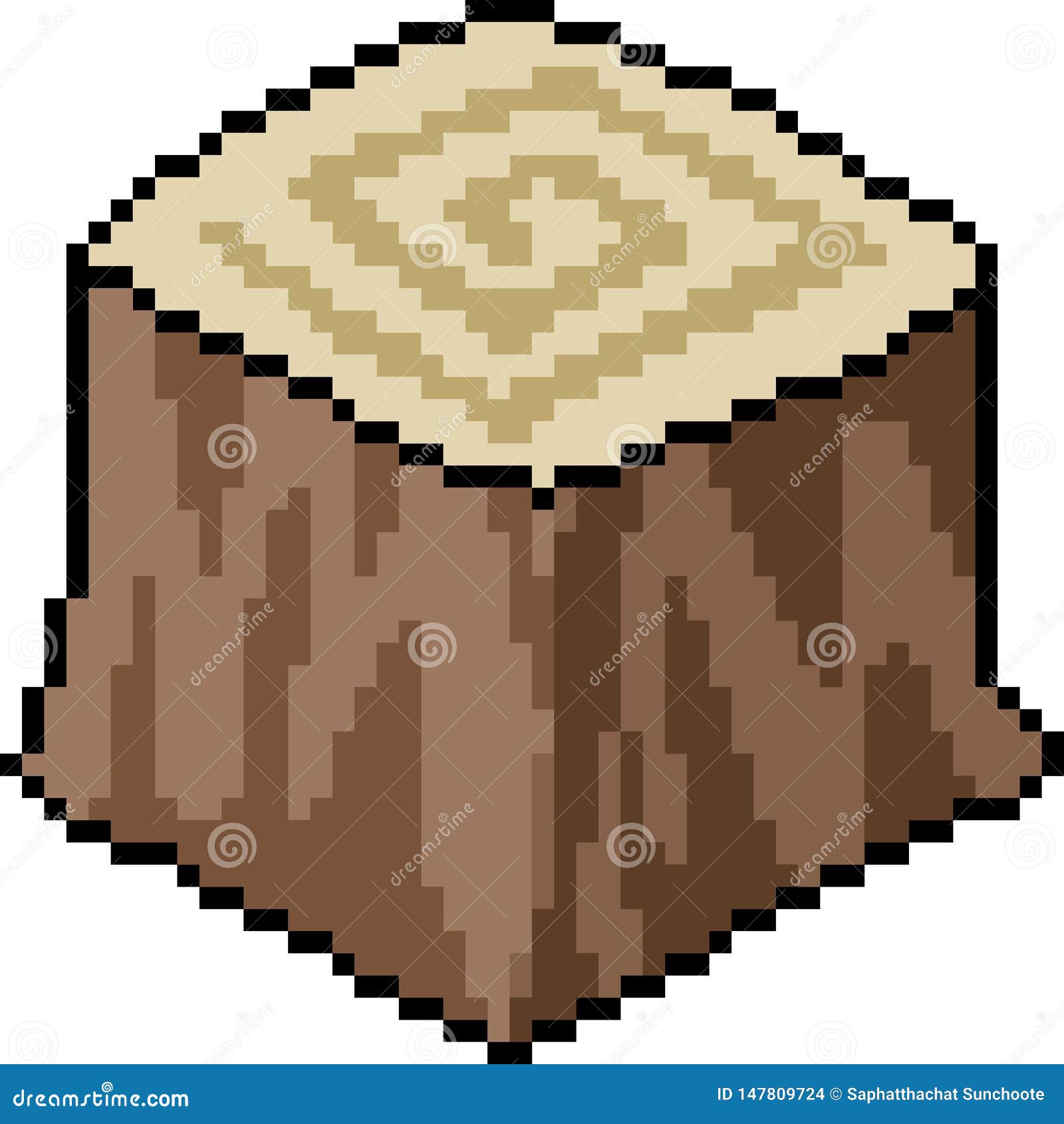 Vector Pixel Art Rectangle Log Stock Vector - Illustration of tree ...