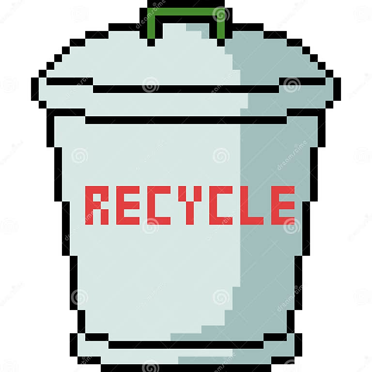 Vector Pixel Art Recycle Bin Stock Vector - Illustration of icon, pixel ...