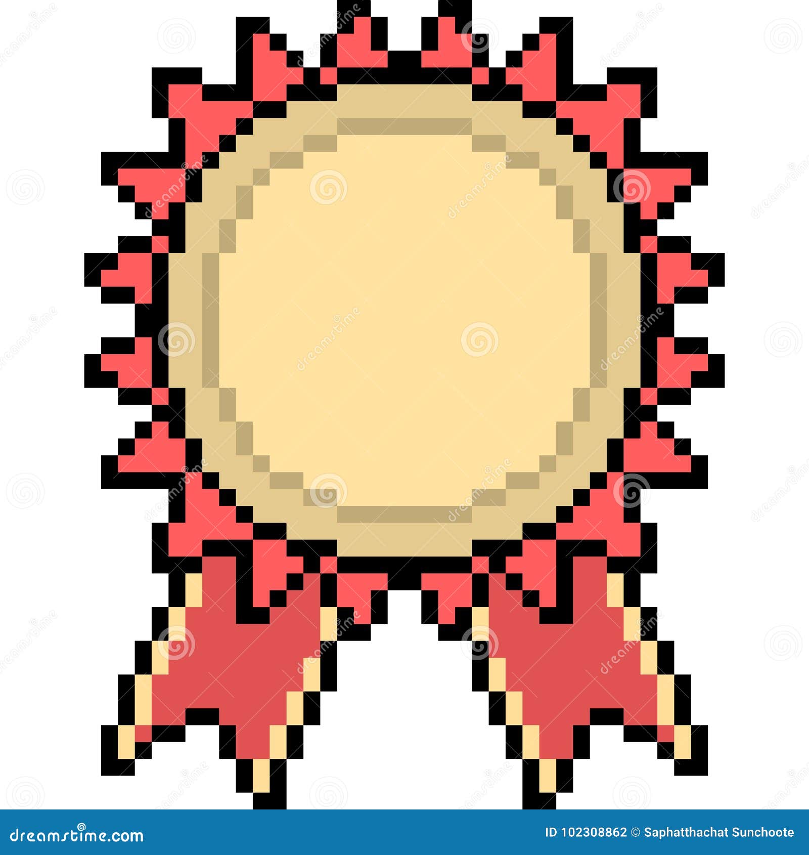 Vector pixel art ribbon stock vector. Illustration of pixel - 102308862