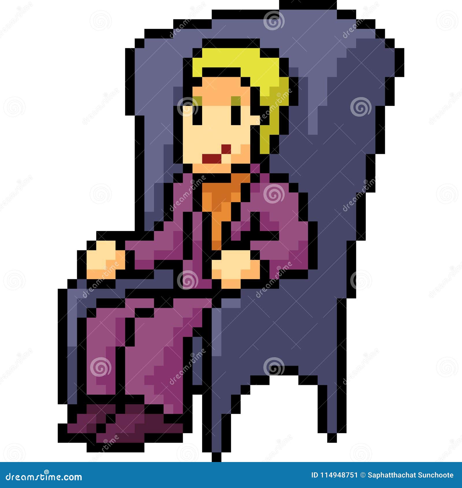 Vector Pixel Art Rich Man Sit Stock Vector - Illustration of rich ...