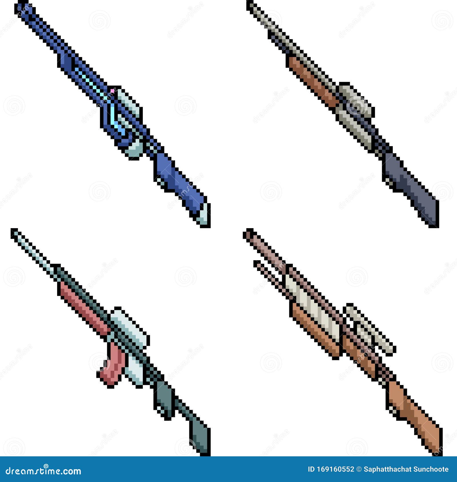 Vector pixel art rifle gun stock vector. Illustration of vector - 169160552
