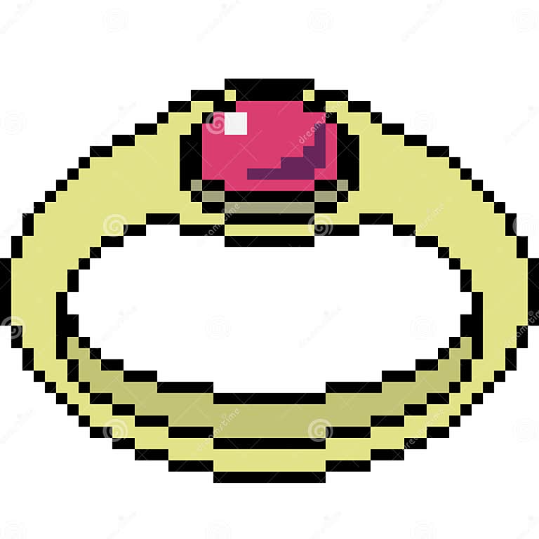 Vector pixel art ring stock vector. Illustration of ring - 102308860