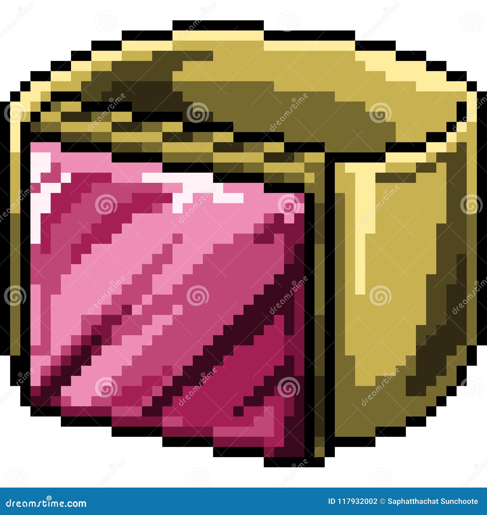 Vector pixel art ring stock vector. Illustration of vector - 117932002