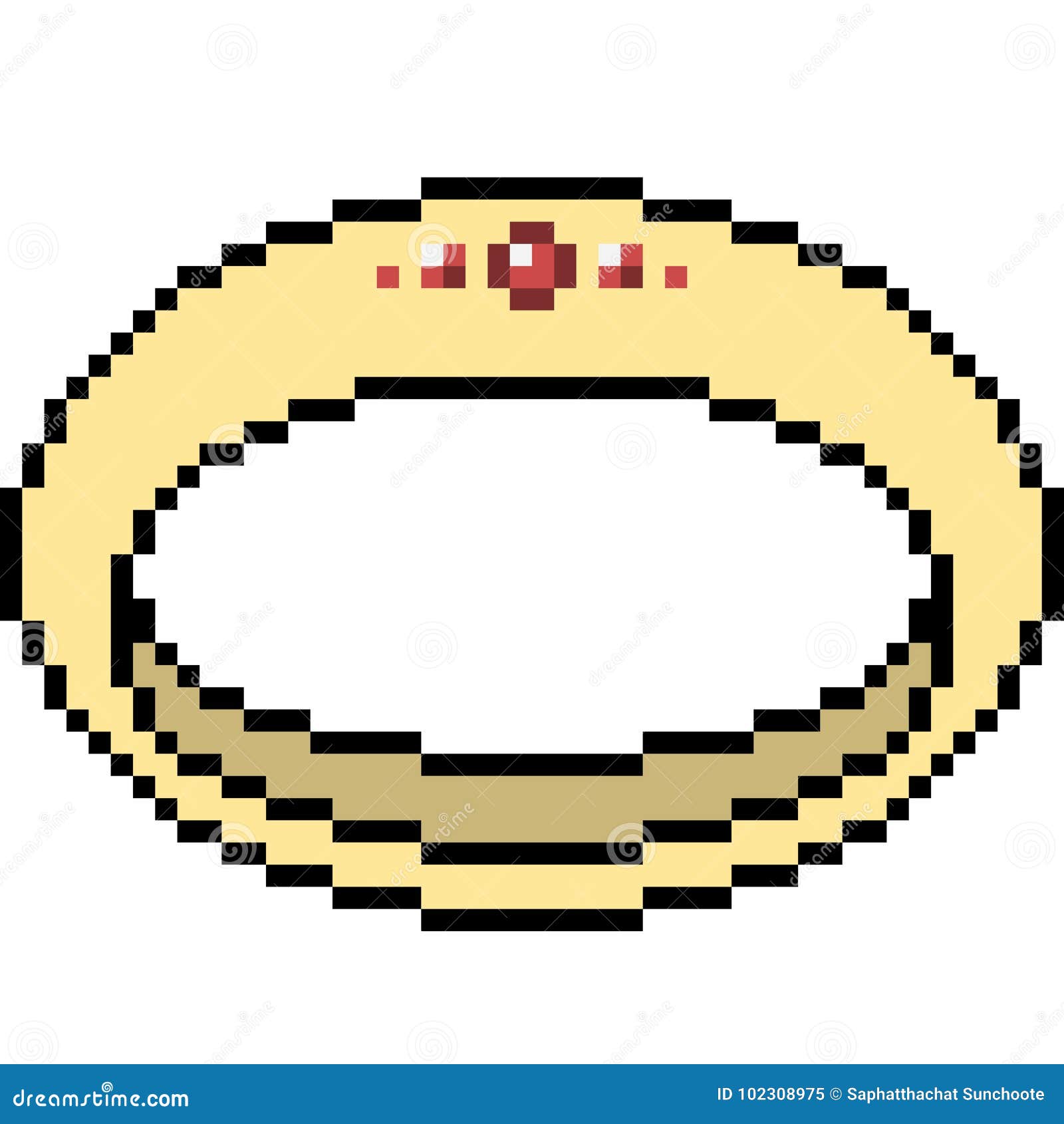 Vector pixel art ring stock vector. Illustration of yellow - 102308975