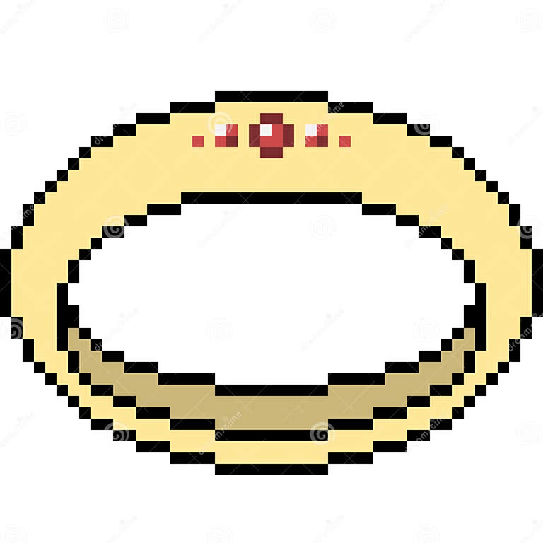 Vector pixel art ring stock vector. Illustration of yellow - 102308975