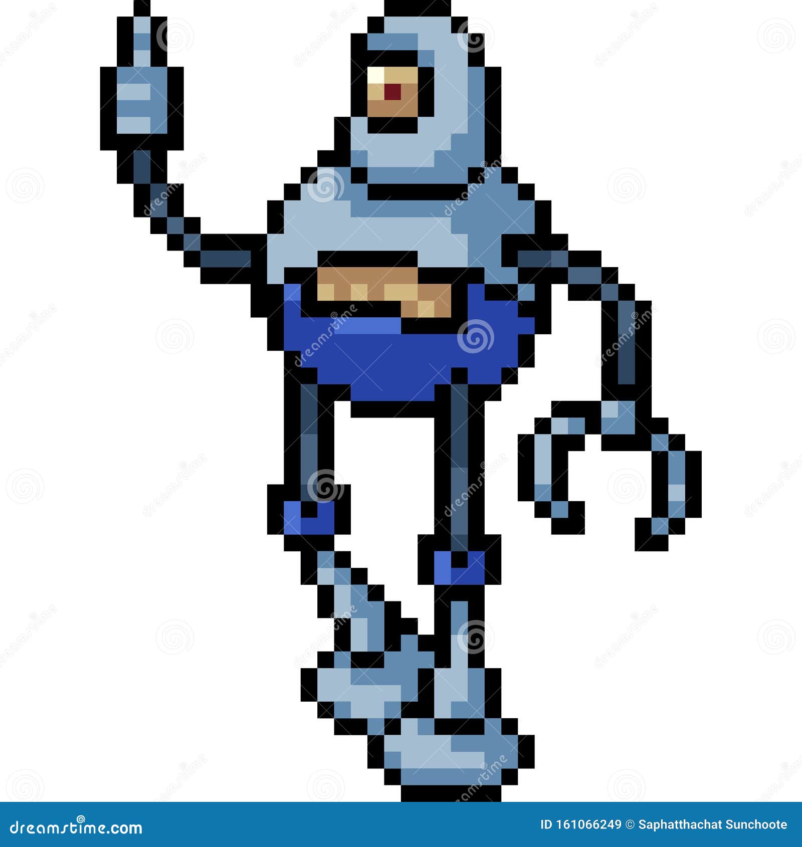 Vector pixel art robot stock vector. Illustration of doodle - 161066249