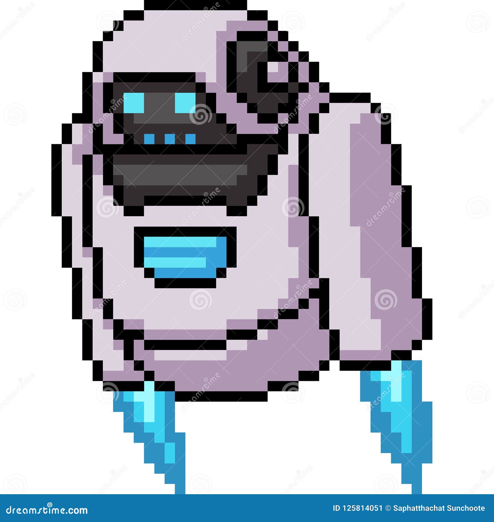 Vector Pixel Art Robot Modern Stock Vector - Illustration of isolated ...