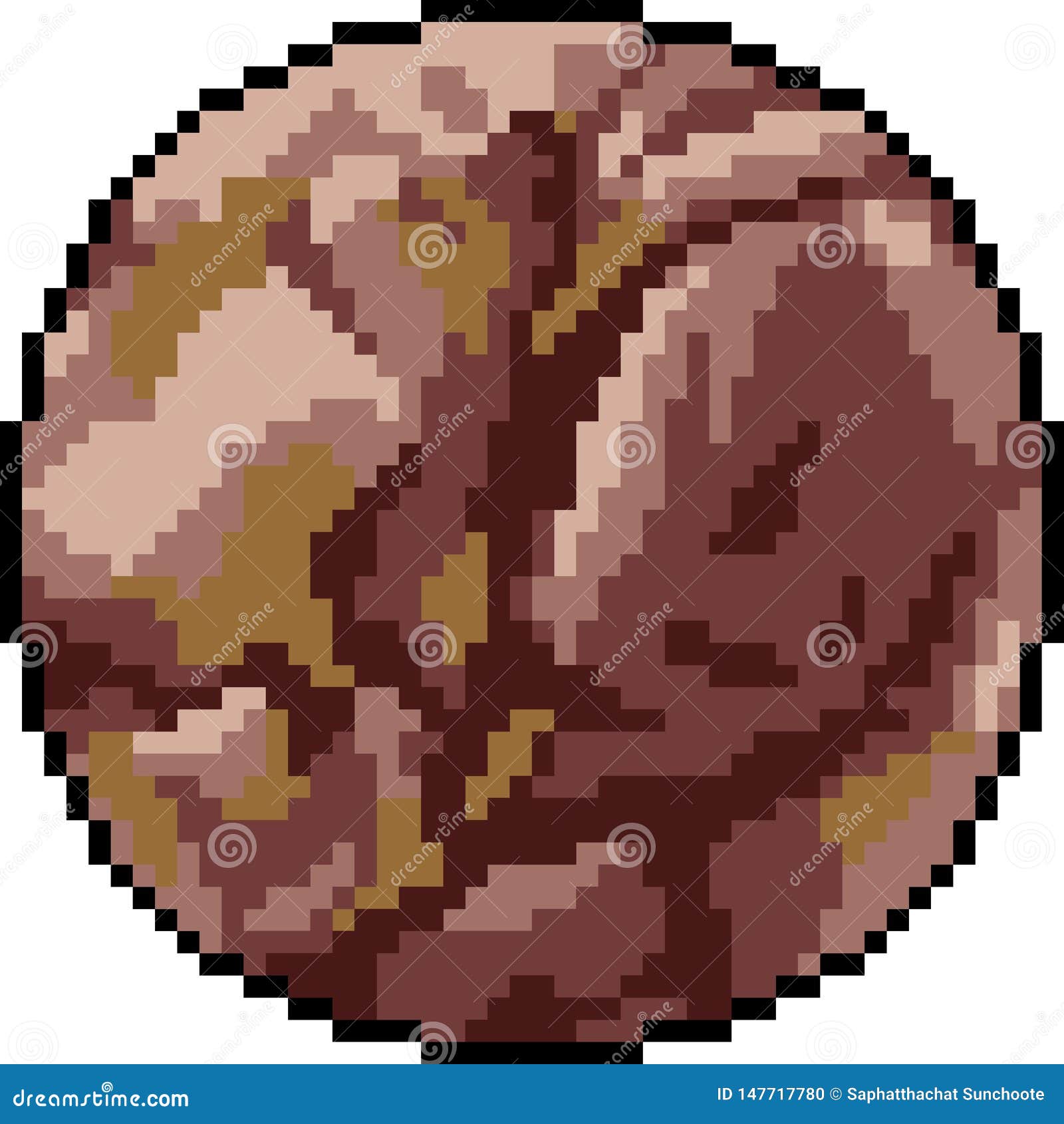 Vector pixel art rock ball stock vector. Illustration of abstract ...