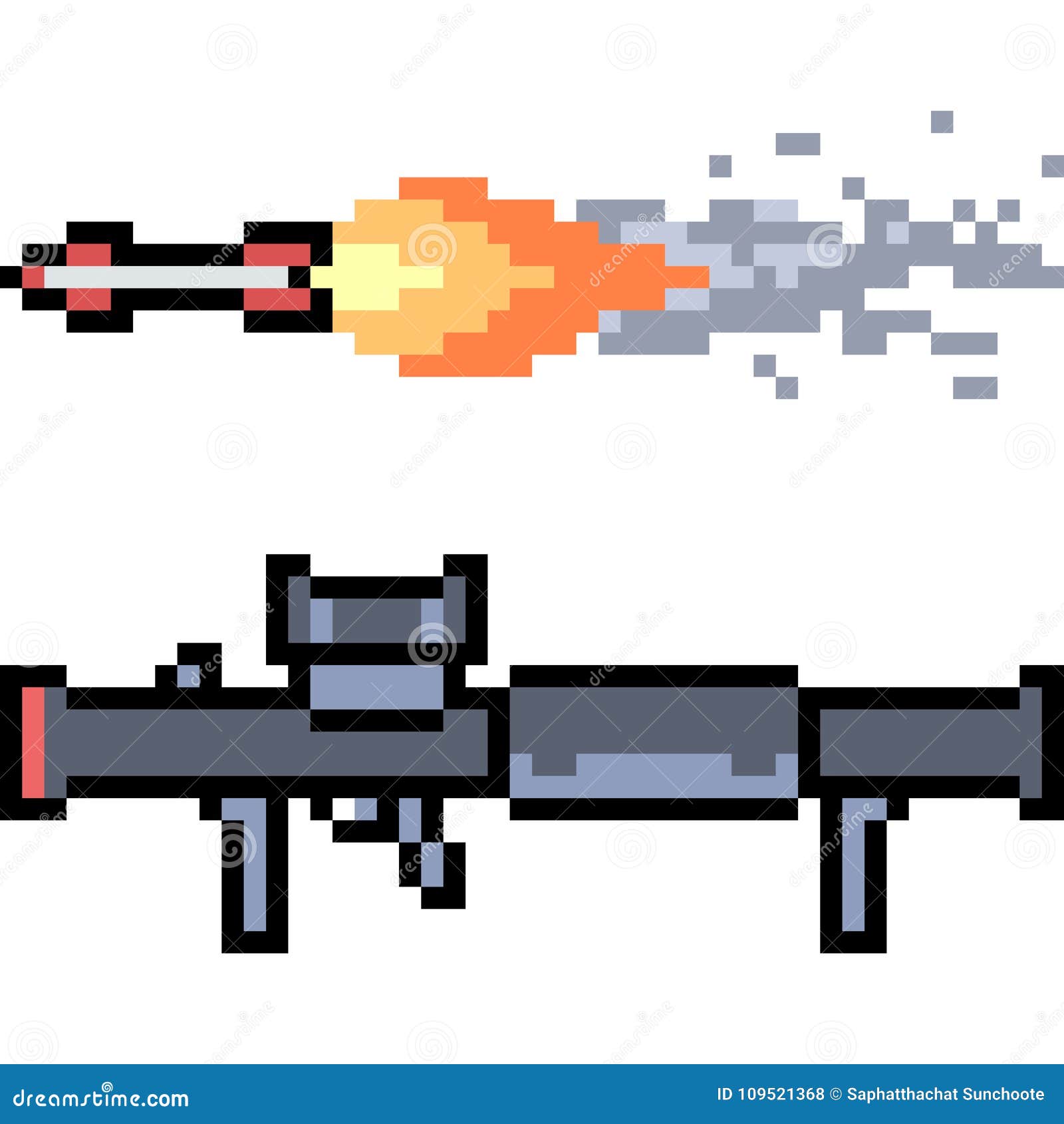 Vector Pixel Art Rocket Launcher Stock Vector - Illustration of soldier ... Vector Pixel Art Rocket Launcher Stock Vector - Illustration of soldier ...