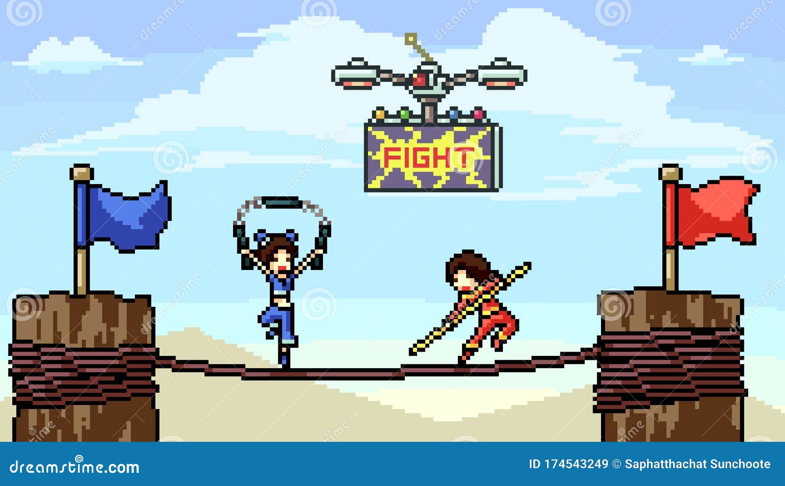 Vector Pixel Art Rope Fight | CartoonDealer.com #174543249 Vector Pixel Art Rope Fight | CartoonDealer.com #174543249
