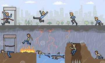 Vector Pixel Art Run through Obstacle Stock Vector - Illustration of ...