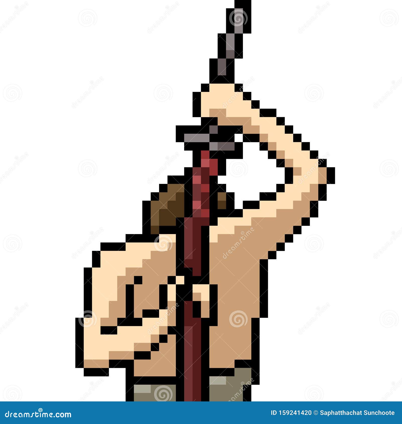 Vector Pixel Art Samurai Sword Stock Vector - Illustration of ...