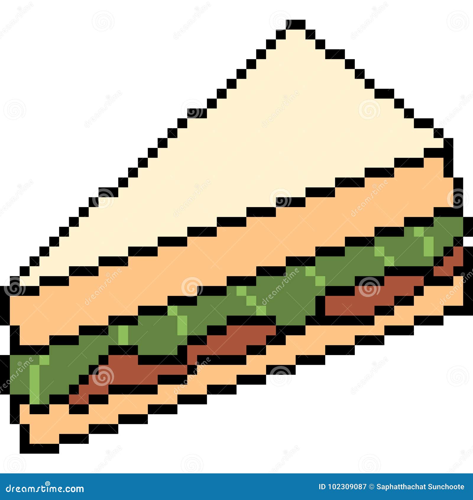 Vector pixel art sandwich stock vector. Illustration of isolated ...