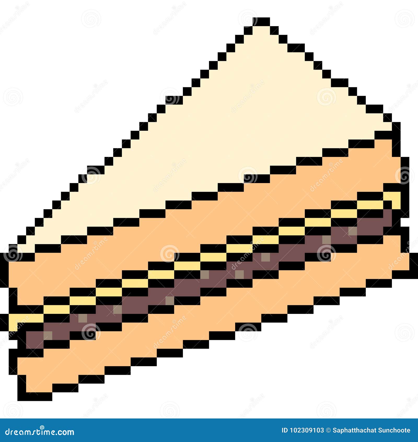 Vector pixel art sandwich stock vector. Illustration of vector - 102309103