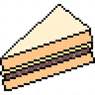 Vector pixel art sandwich stock vector. Illustration of vector - 102309103
