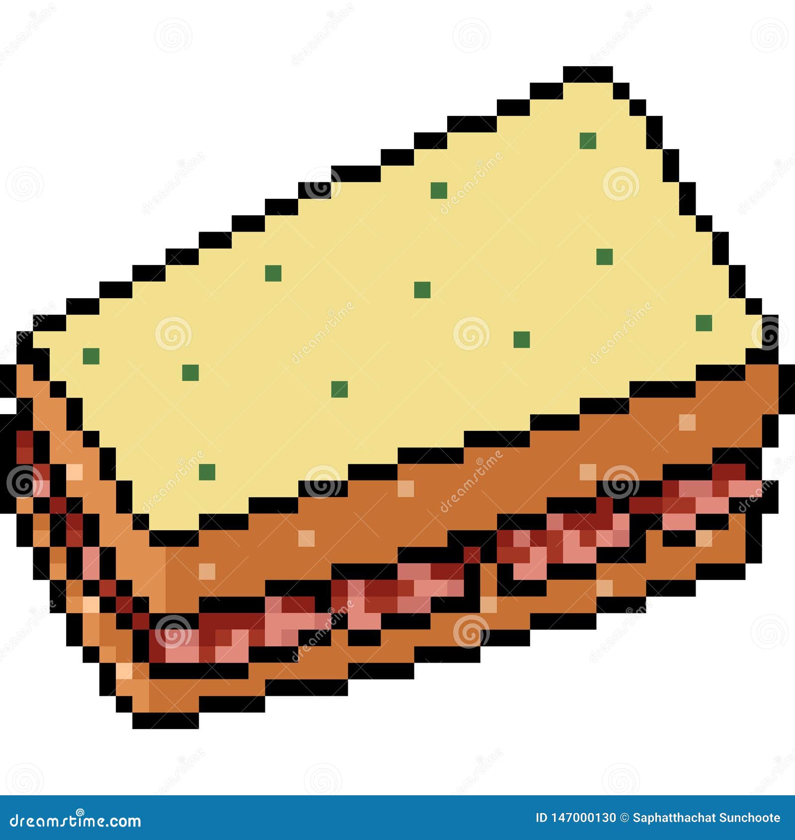 Vector pixel art sandwich stock vector. Illustration of cute - 147000130