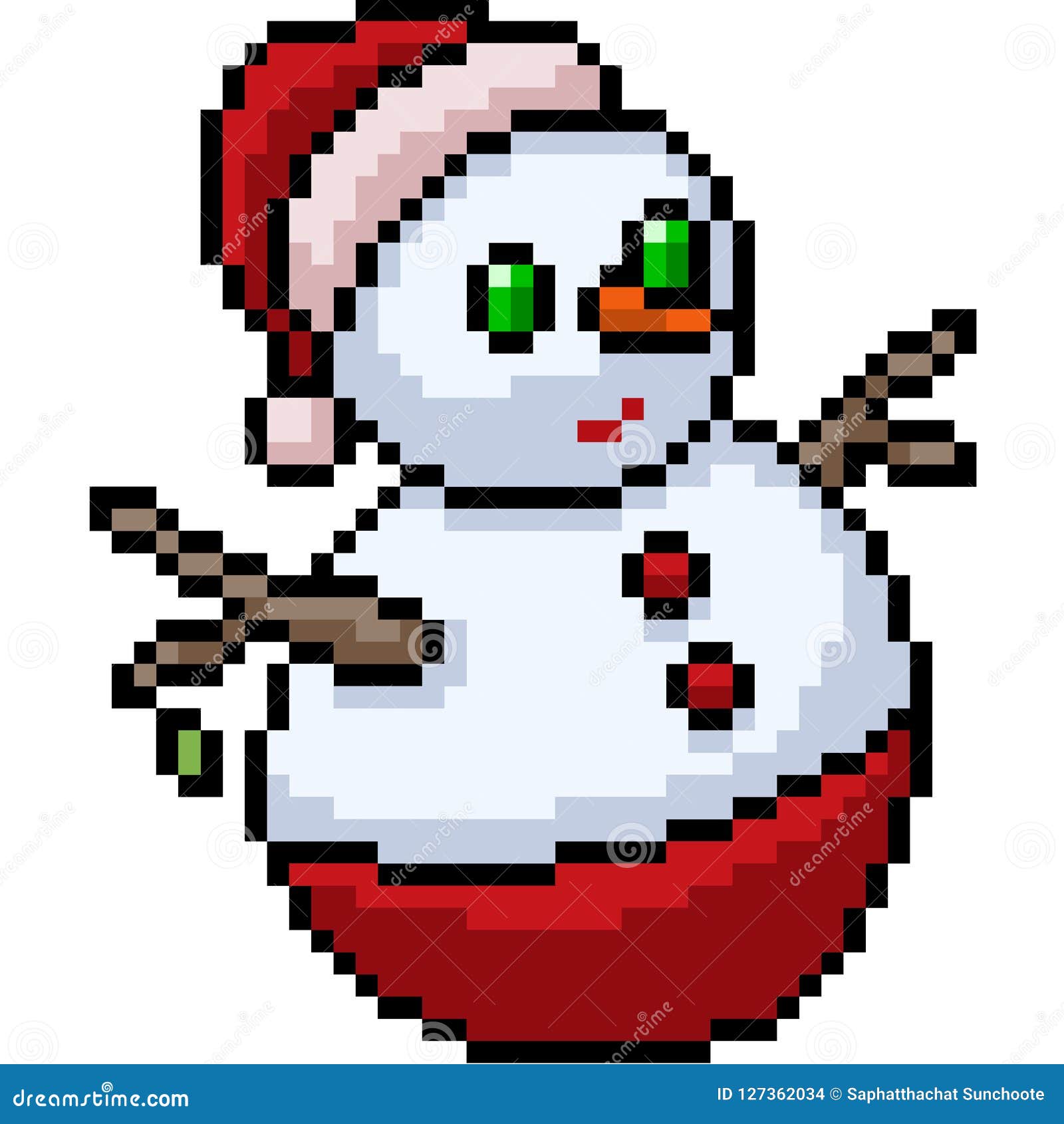 Vector Pixel Art Santa Snowman Stock Vector - Illustration of santa ... Vector Pixel Art Santa Snowman Stock Vector - Illustration of santa ...
