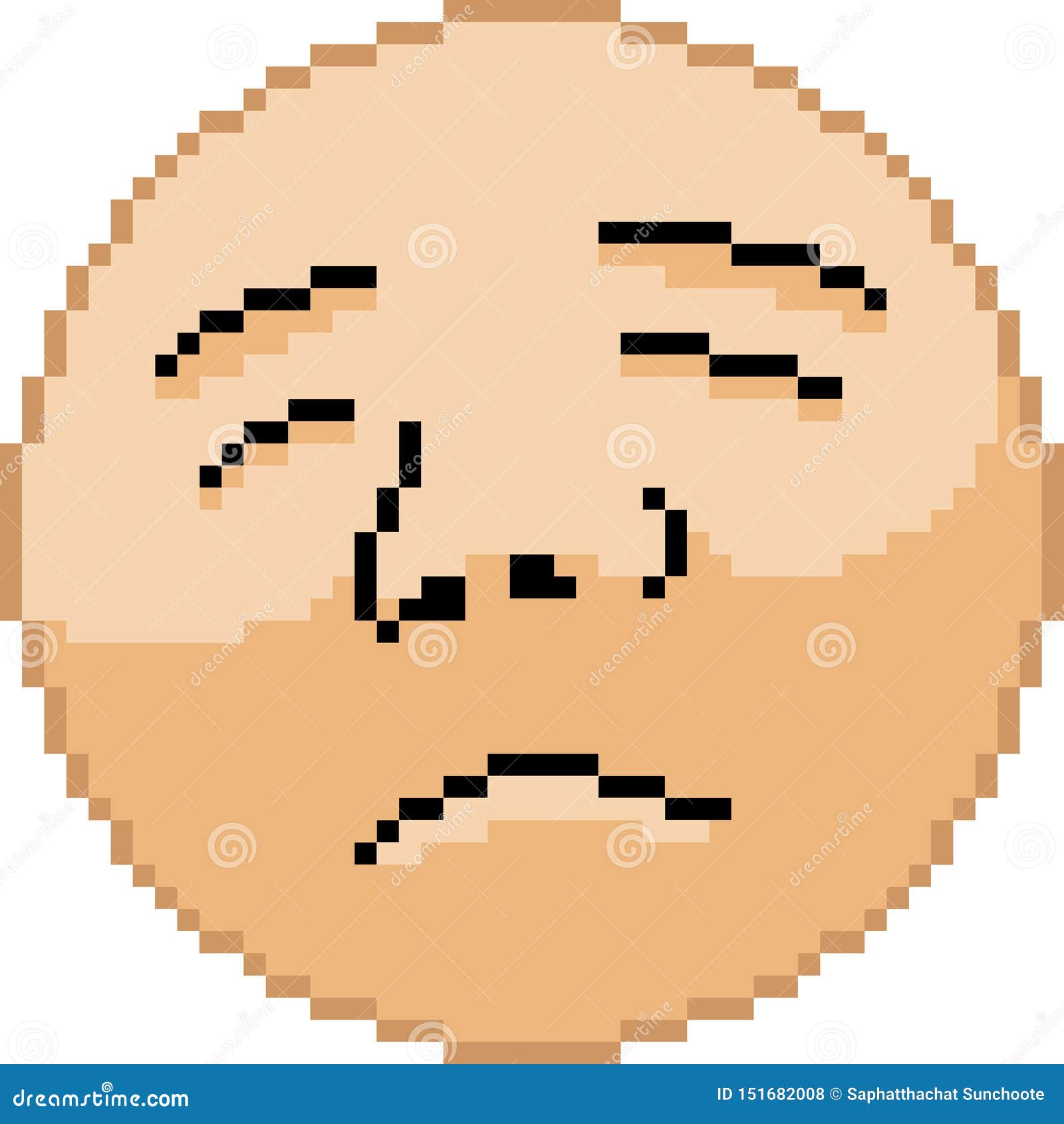 Vector Pixel Art Satisfied Face Stock Vector - Illustration of smile ...