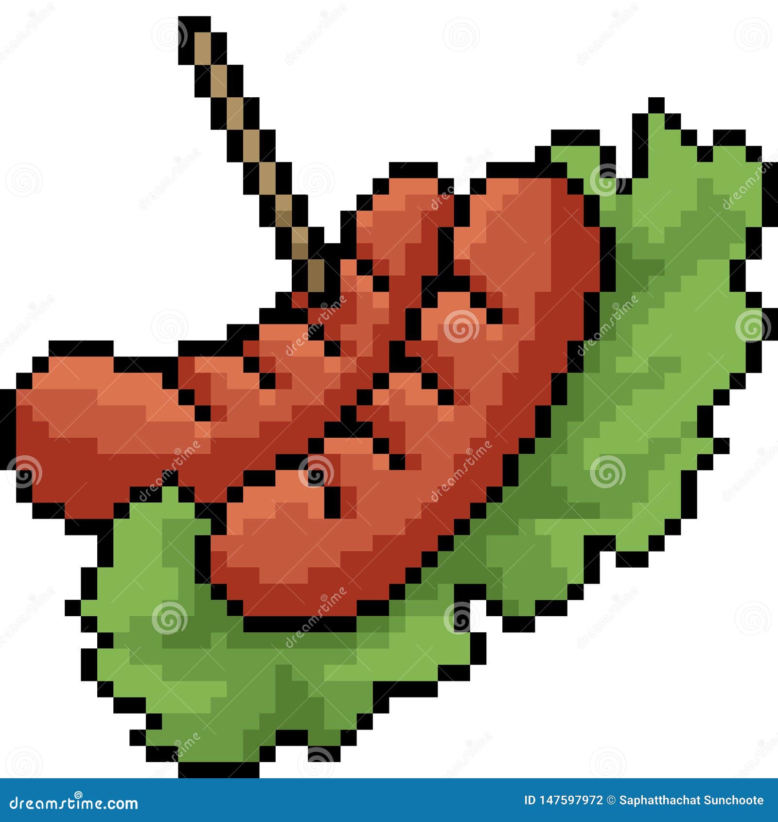 Vector pixel art sausage stock vector. Illustration of meal - 147597972