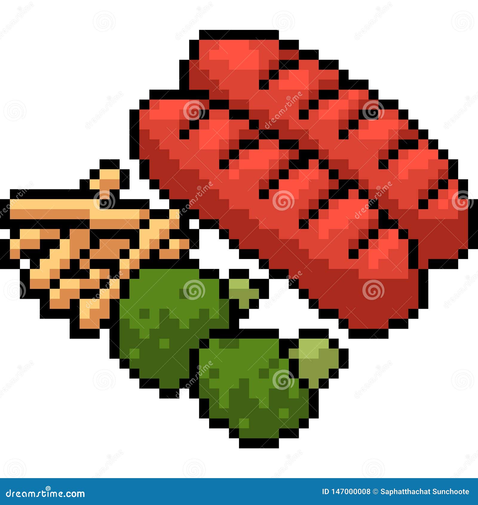 Pixel Art Sausage Illustration Vector For Game | CartoonDealer.com ...