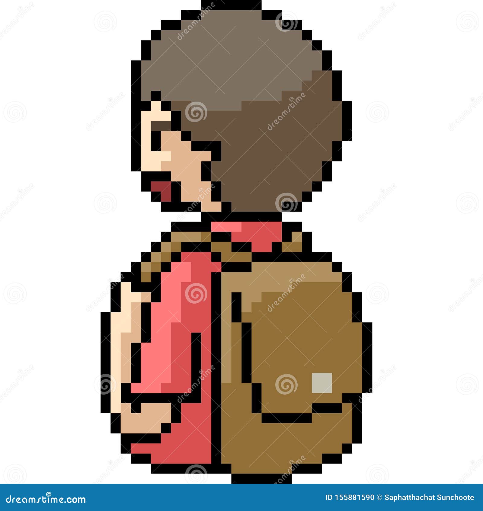 Pixel School Bus Background Cartoon Vector | CartoonDealer.com #43452919