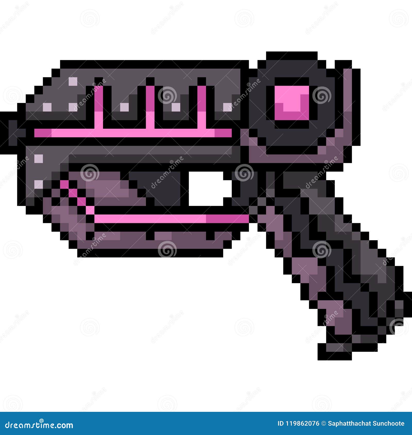 Vector Pixel Art Sci Fi Gun Stock Vector - Illustration of cartoon ...