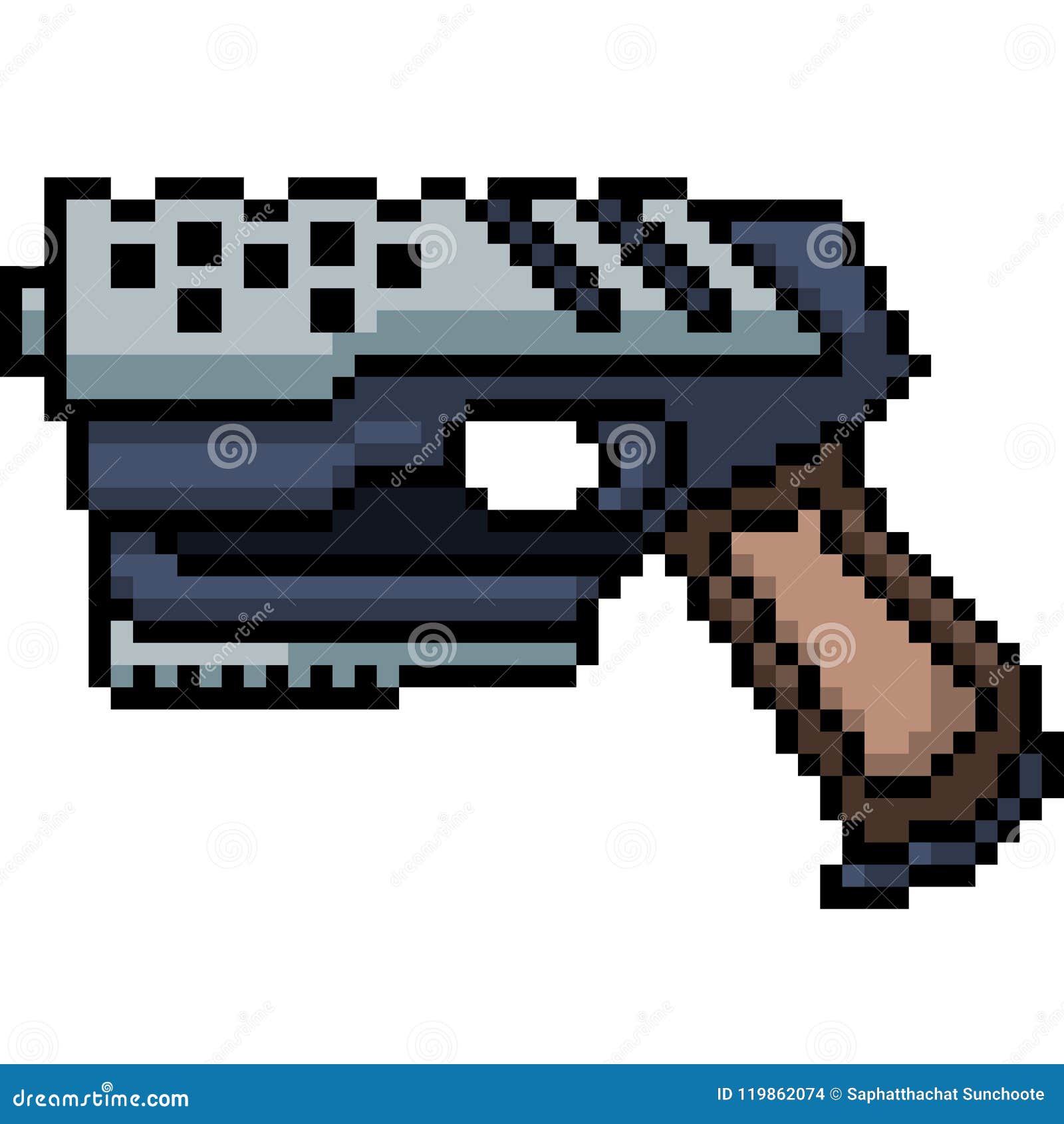 Vector Pixel Art Sci Fi Gun Stock Vector - Illustration of cute, sprite ...